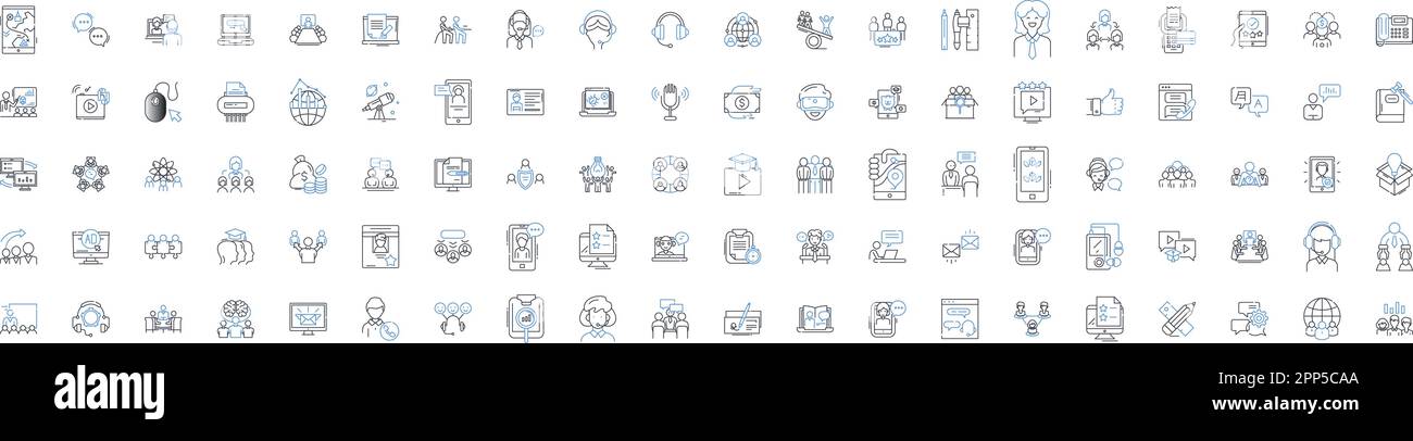 Commercial sector line icons collection. Business, Industry, Trade ...