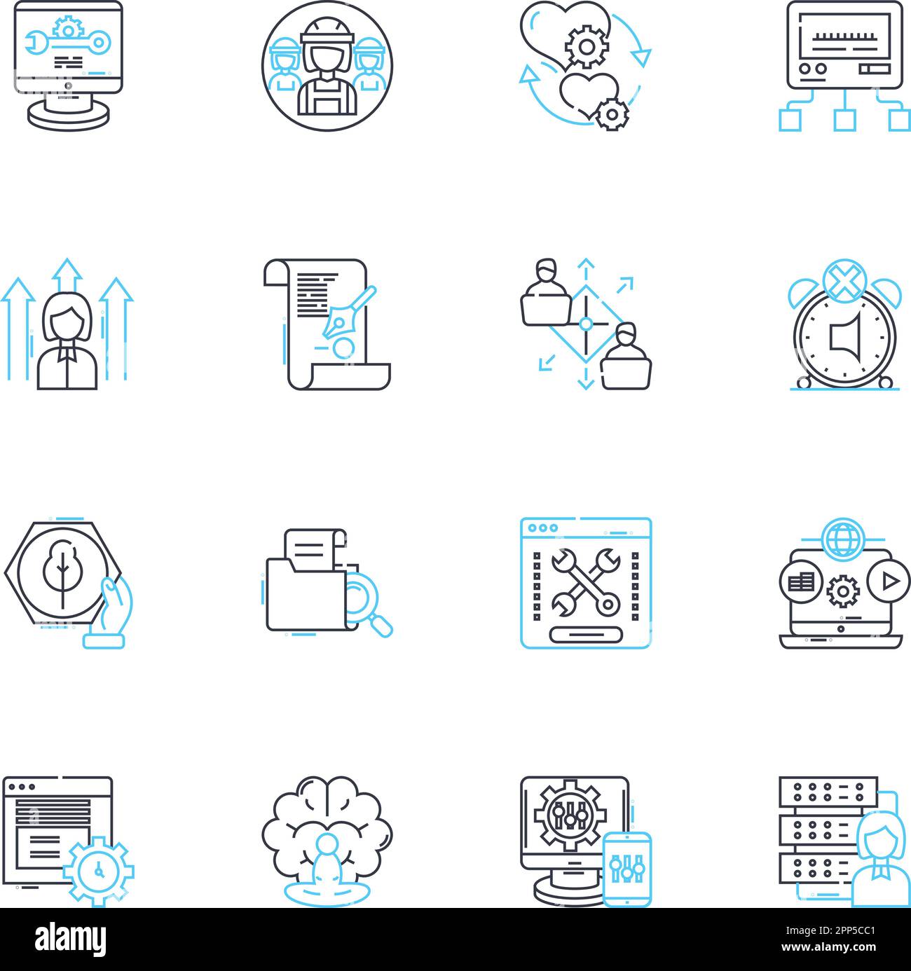 Goal setting linear icons set. Ambition, Determination, Focus ...