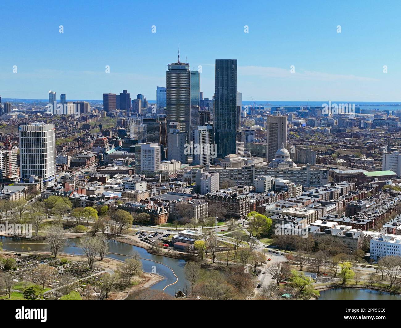 Boston Back Bay modern city skyline including John Hancock Tower ...