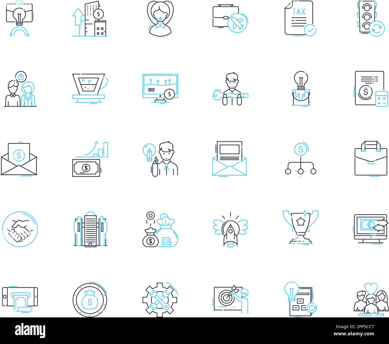 Commercial venture linear icons set. Investment, Entrepreneurship ...
