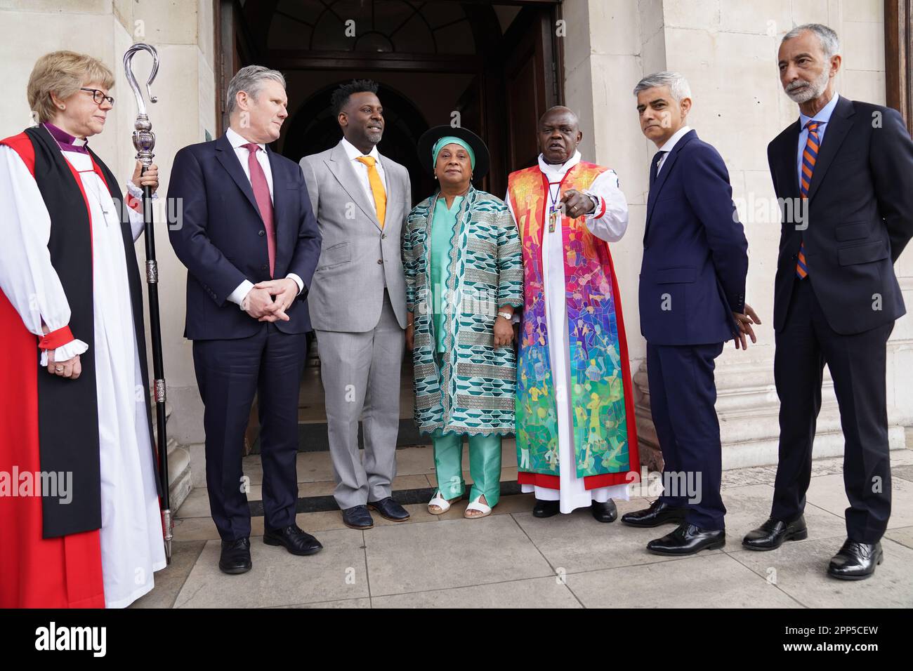 (left to right) Bishop of London Sarah Mullally, Labour leader Sir Keir ...