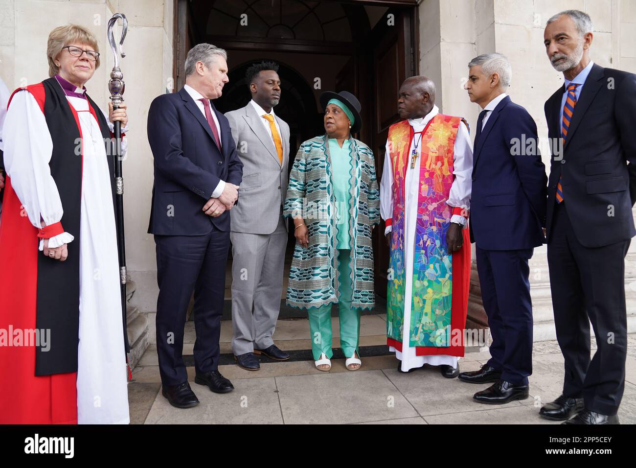 (left to right) Bishop of London Sarah Mullally, Labour leader Sir Keir ...