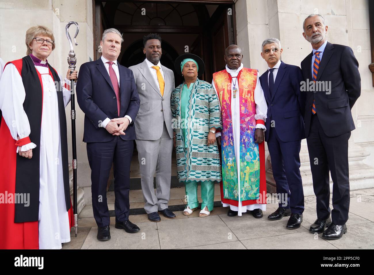 (left to right) Bishop of London Sarah Mullally, Labour leader Sir Keir ...