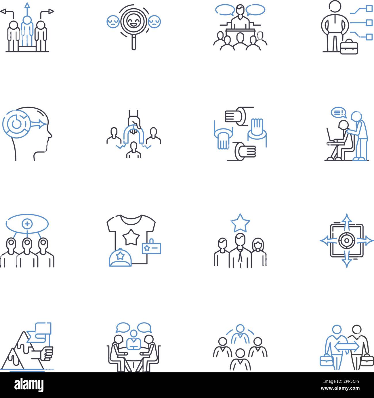 Collaborative venture line icons collection. Partnership, Synergy, Cooperation, Alliance ...