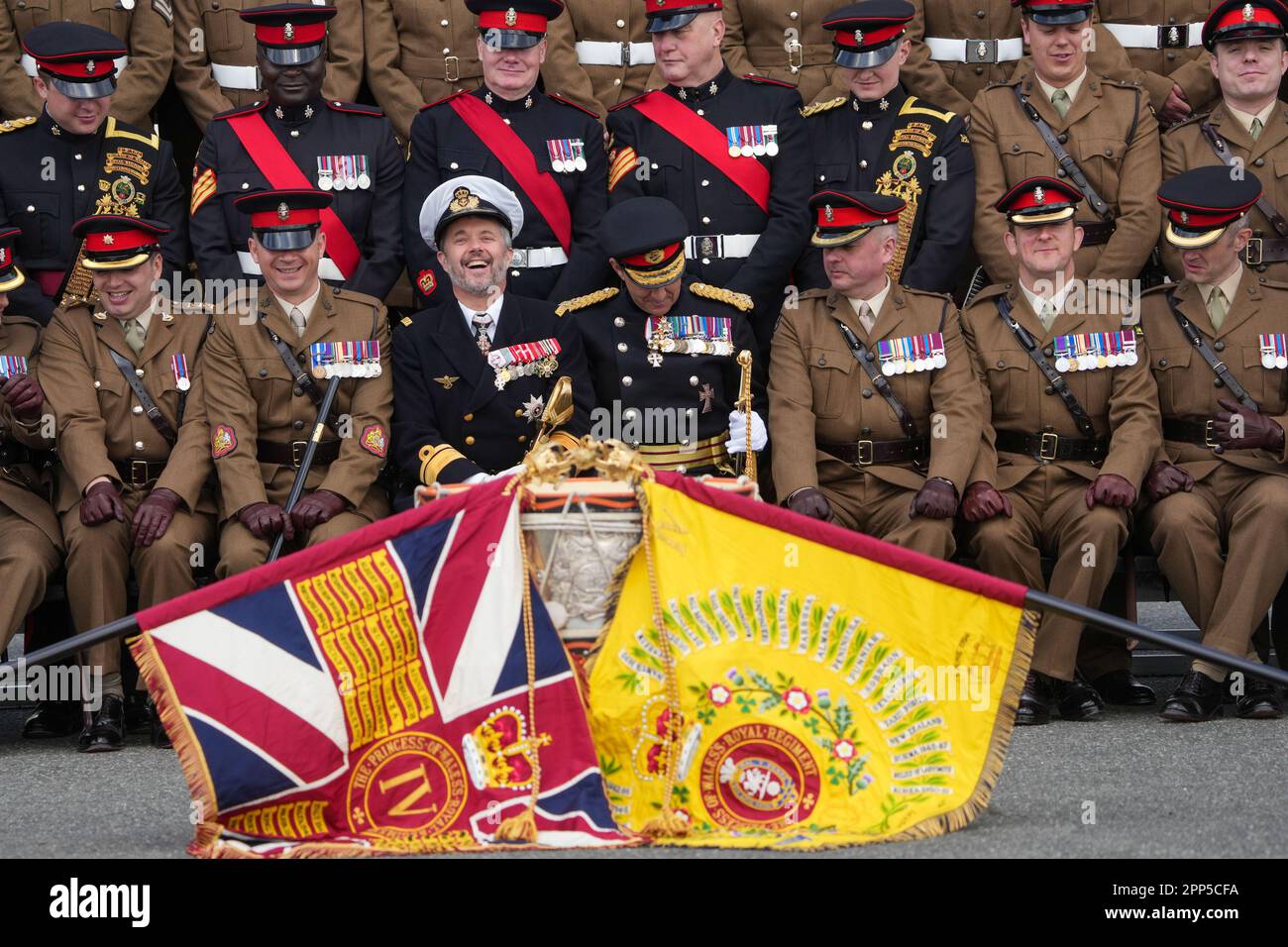 Crown Prince Frederik of Denmark presents new silk Colours, on behalf ...