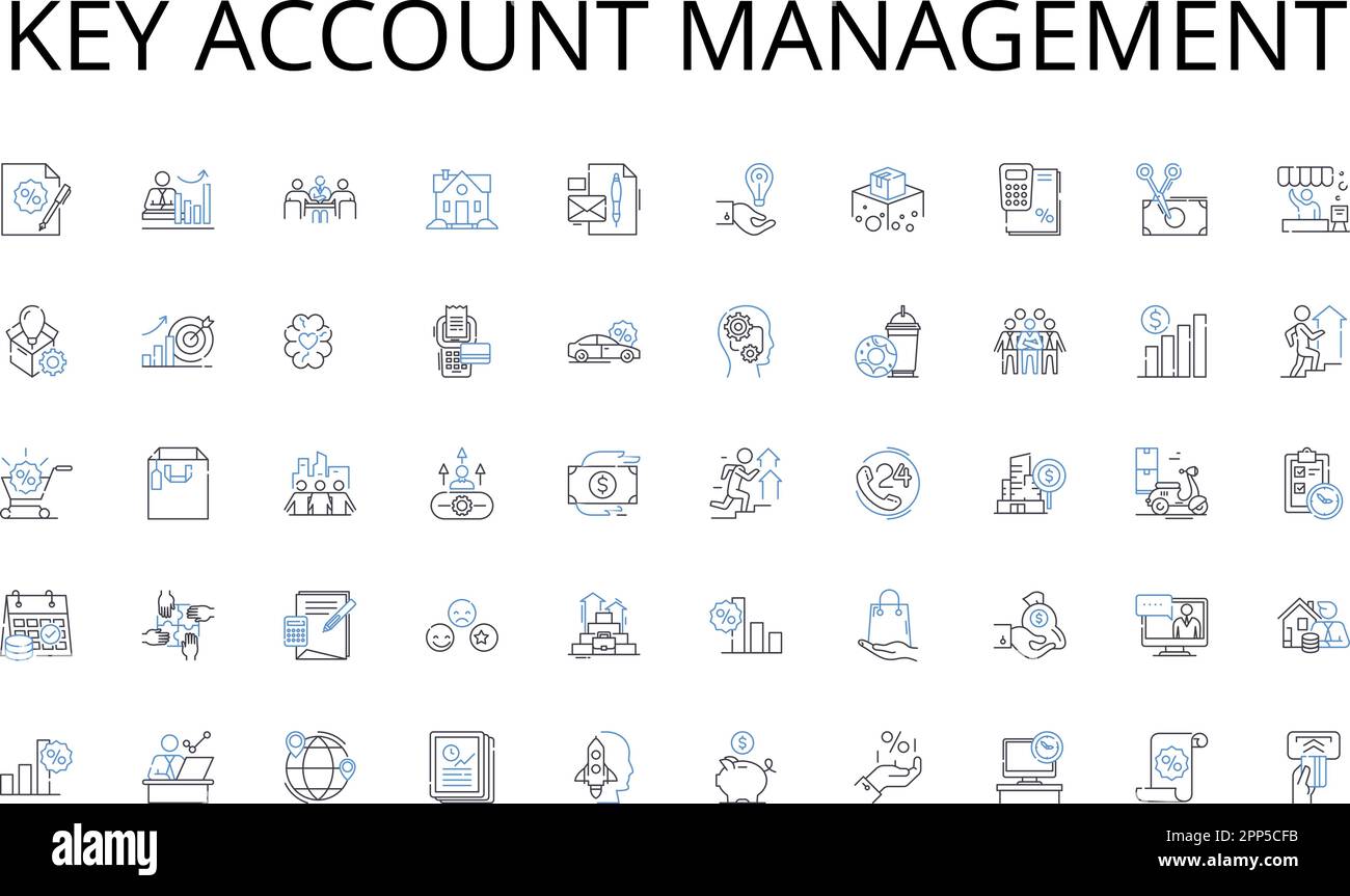 Key account management line icons collection. Trust, Communication ...