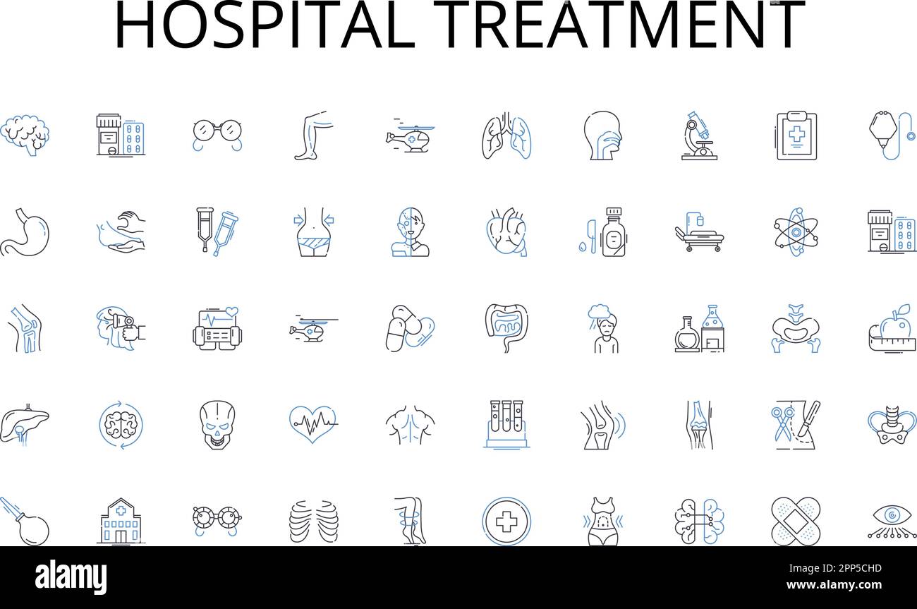 Hospital treatment line icons collection. Views, Thoughts, Beliefs ...
