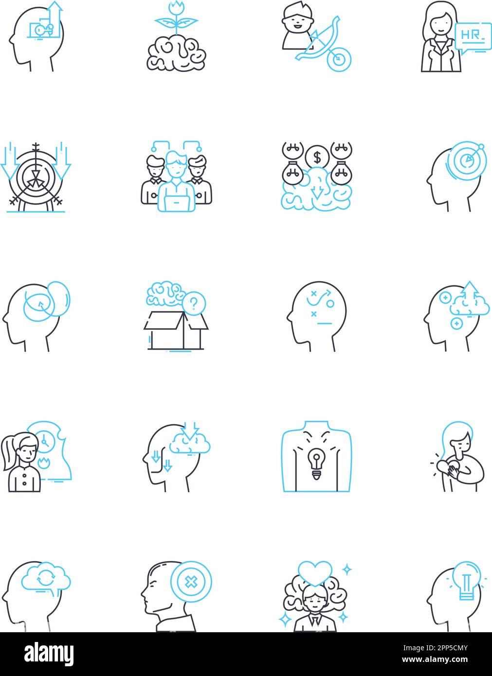 Psychiatric Treatment linear icons set. Therapy, Medication, Counseling ...