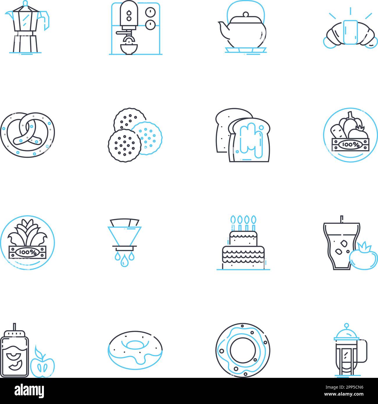Coffeehouse linear icons set. Caffeine, Latte, Espresso, Mocha ...