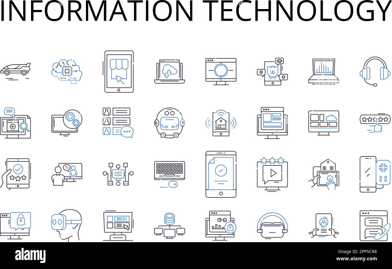 Information technology line icons collection. Computer science, Data ... Information technology line icons collection. Computer science, Data ...