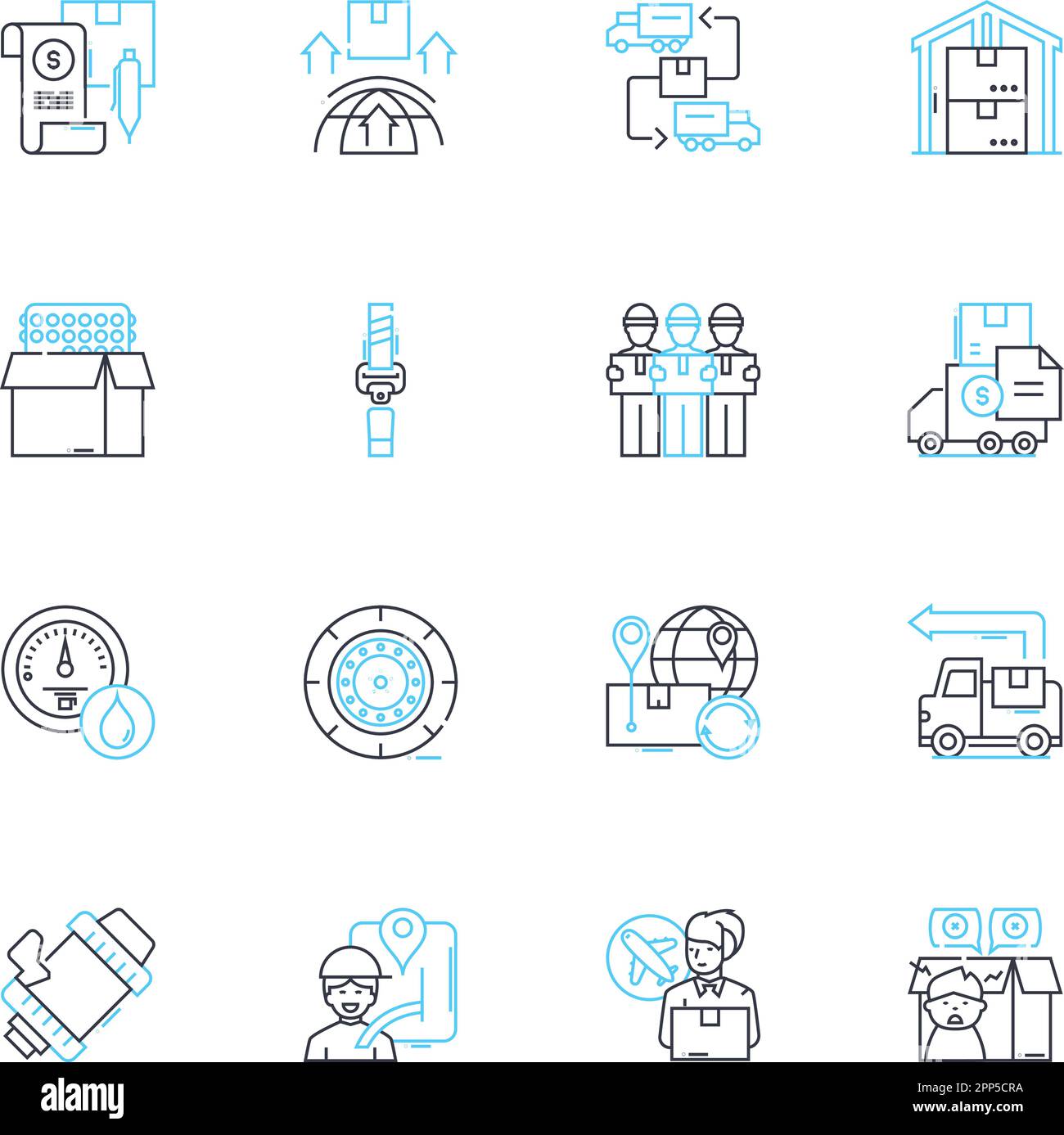 Automobiles linear icons set. Speed , Power , Luxury , Comfort ...