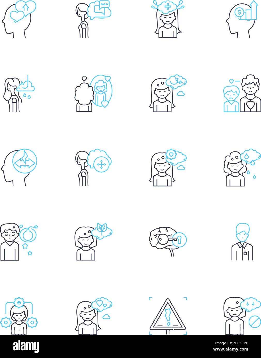 Mental Capacity Linear Icons Set Cognition Intelligence Ability
