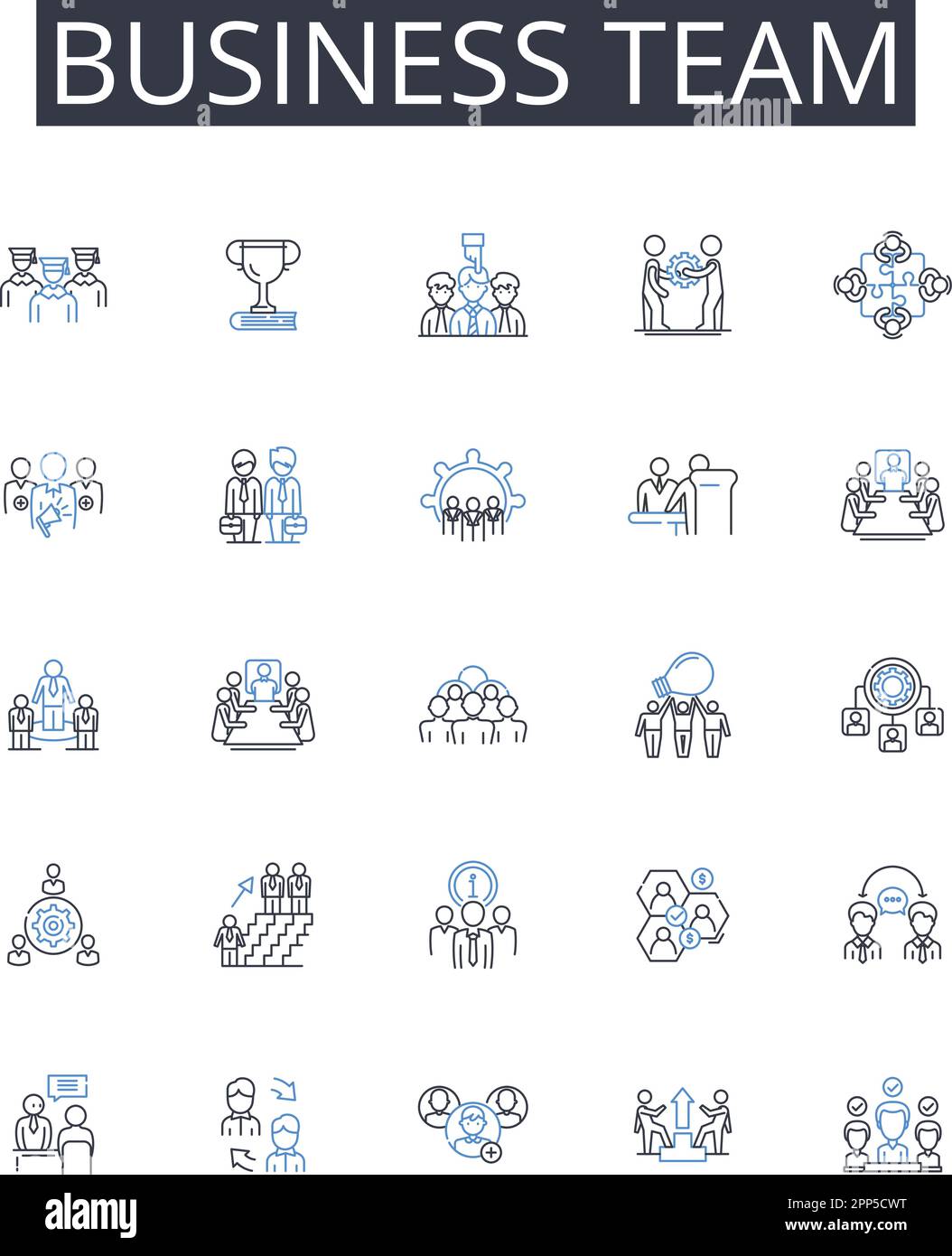 Business team line icons collection. Precision, Superiority, Perfection ...