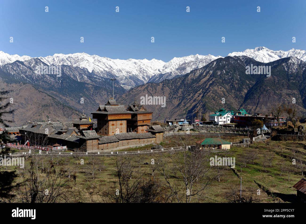 Traditional Himalayan wooden temple of Goddess Bhima Kali in Sarahan ...