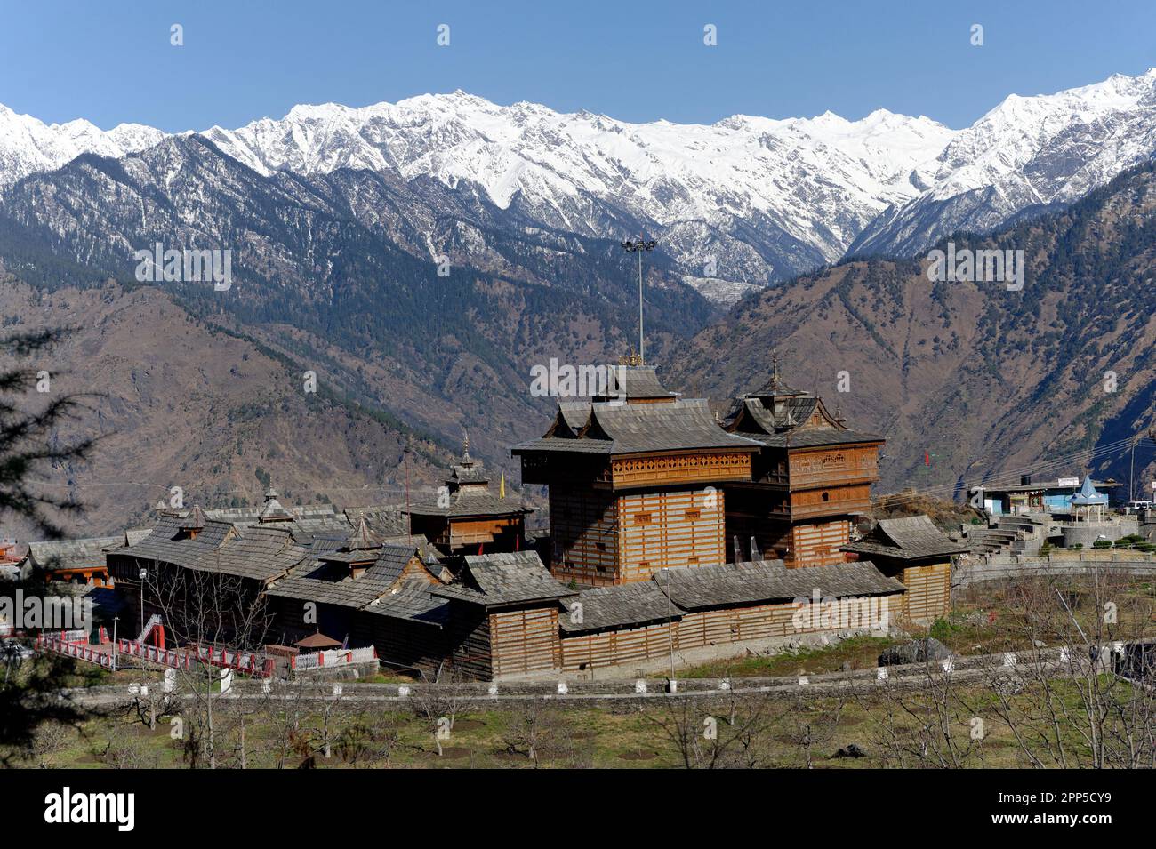 Traditional Himalayan wooden temple of Goddess Bhima Kali in Sarahan ...