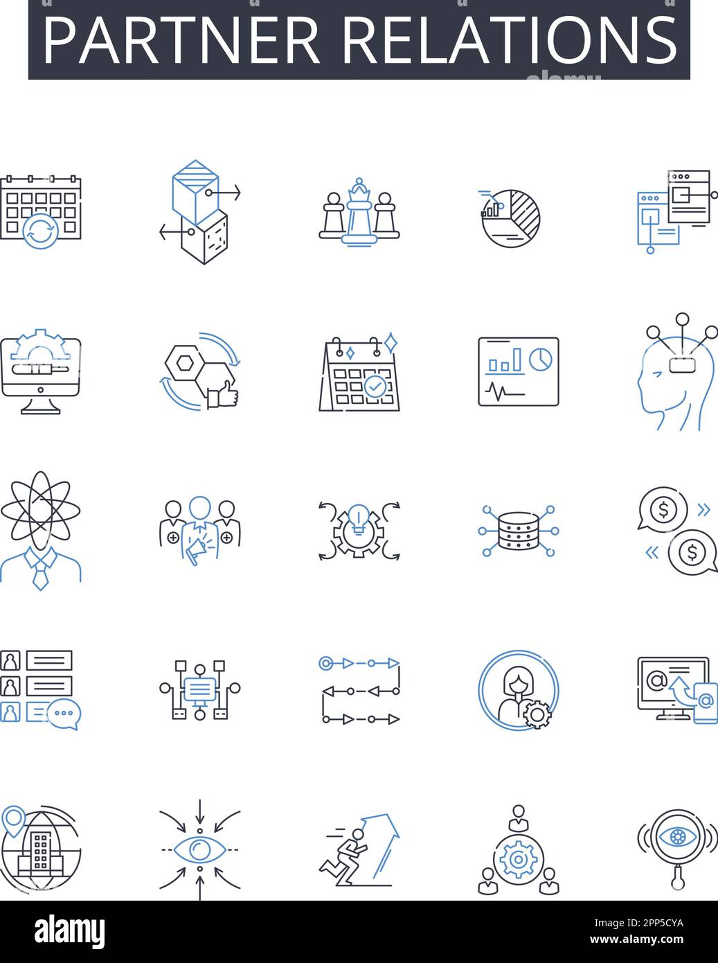 Partner relations line icons collection. Employee engagement, Customer ... Partner relations line icons collection. Employee engagement, Customer ...