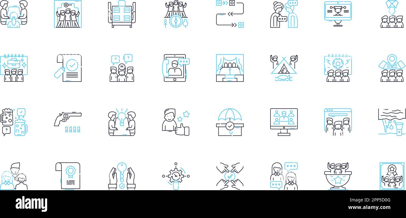 Conference linear icons set. Nerking, Speakers, Education, Sessions ...