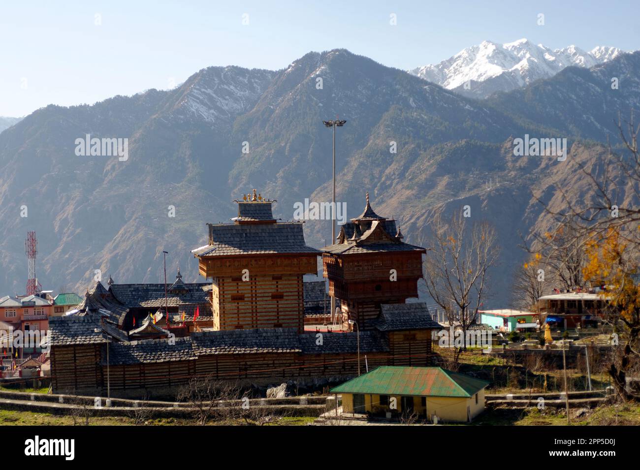 Traditional Himalayan wooden temple of Goddess Bhima Kali in Sarahan ...