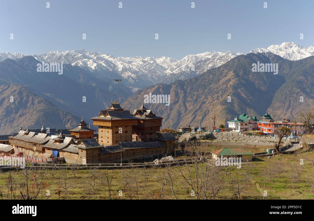 Traditional Himalayan wooden temple of Goddess Bhima Kali in Sarahan ...
