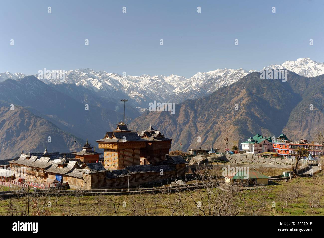 Traditional Himalayan wooden temple of Goddess Bhima Kali in Sarahan ...