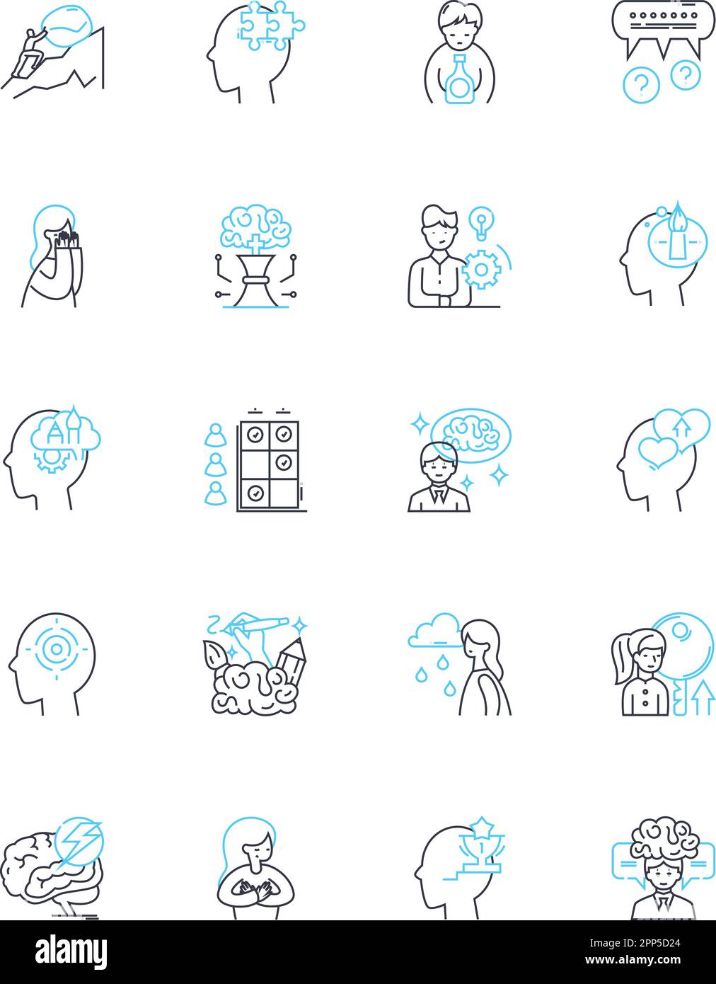 Psychological Help linear icons set. Therapy, Counseling, Support ...