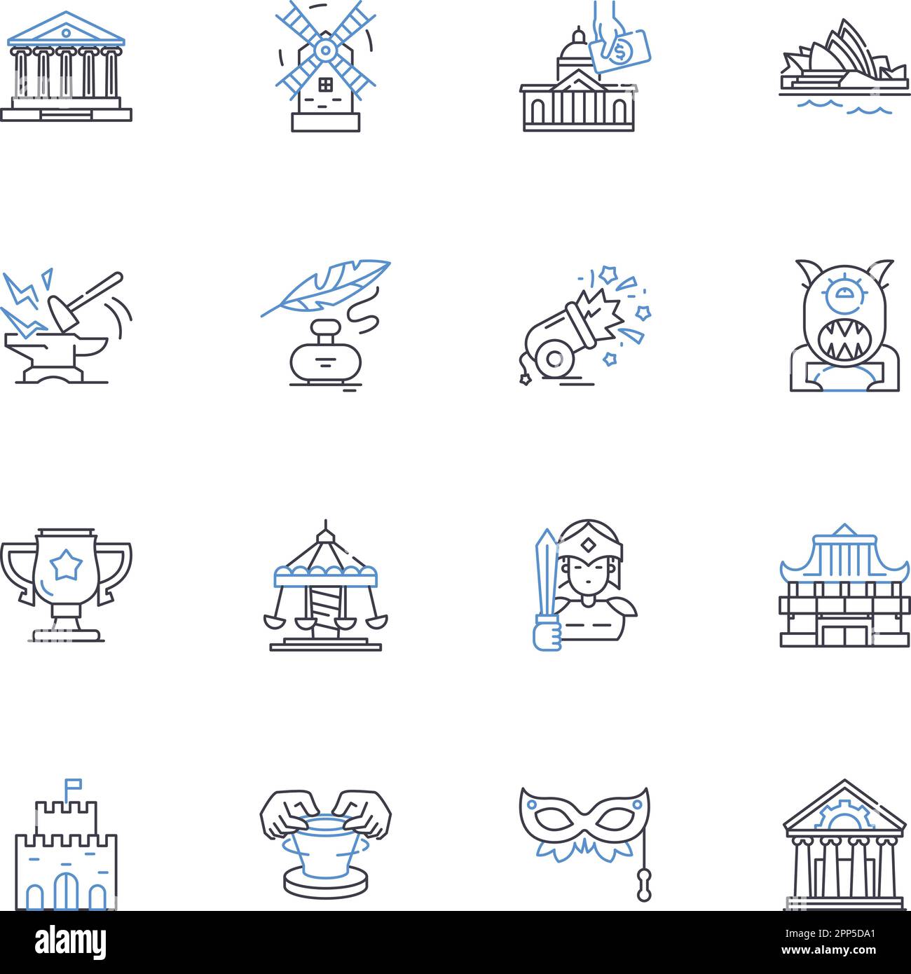 Saga line icons collection. Epic, Adventure, Mythology, Hero, Dynasty ...
