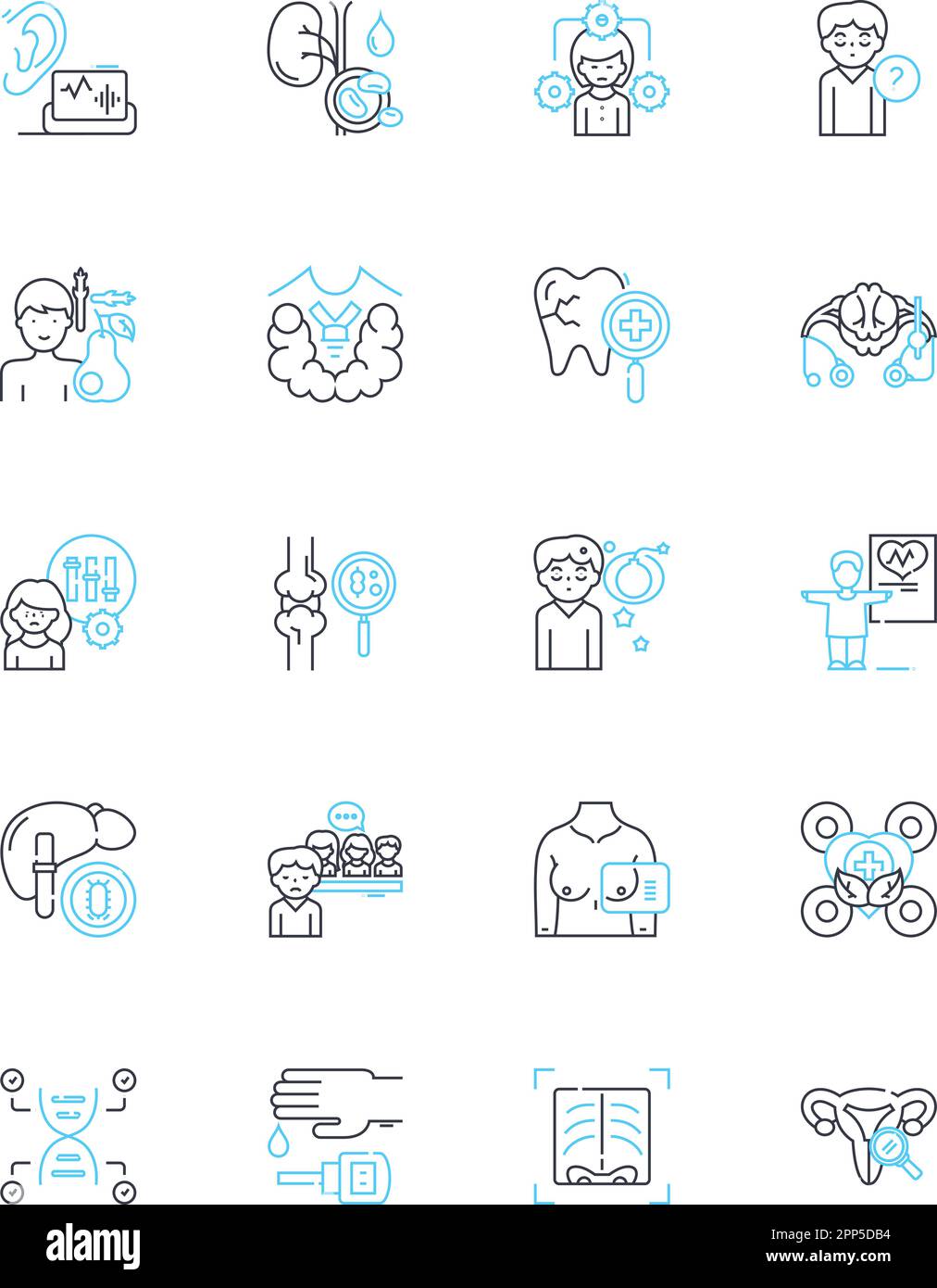 Medical oversight linear icons set. Supervision, Management, Governance ...