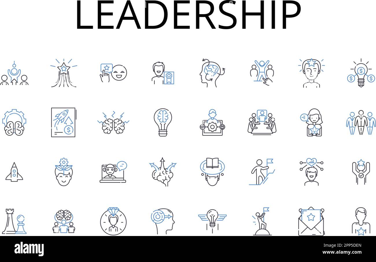 Leadership Line Icons Collection Management Authority Guidance