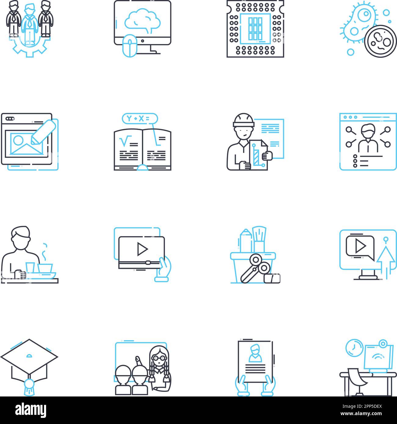 Pedagogical Aspects Linear Icons Set Curriculum Teaching Learning