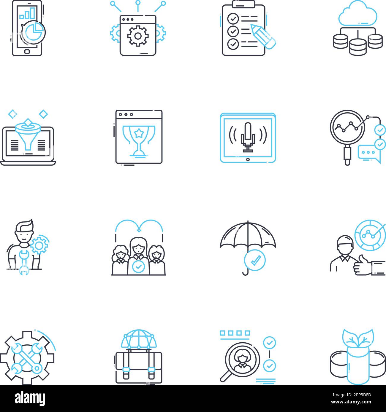Influencer marketing linear icons set. Influencers, Branding, Social ...
