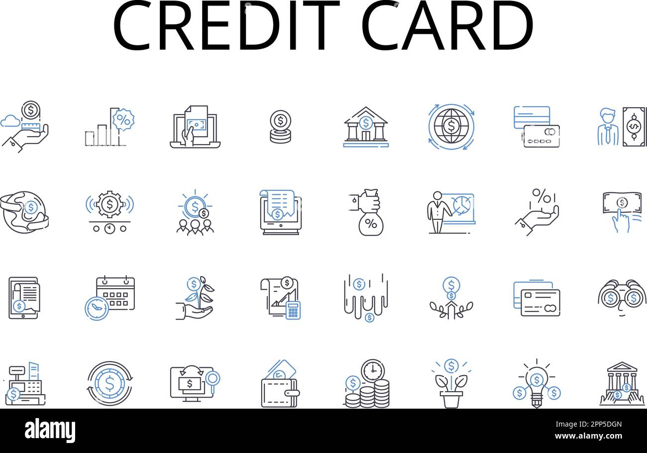 Credit card line icons collection. Debit card, Bank account, Payment method, Plastic my, Line of ...