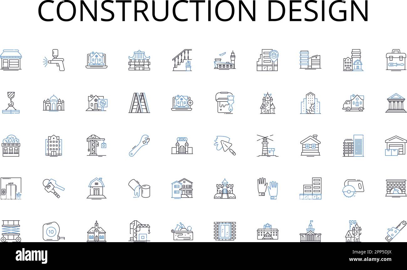 Construction design line icons collection. Teamwork, Partnership ...
