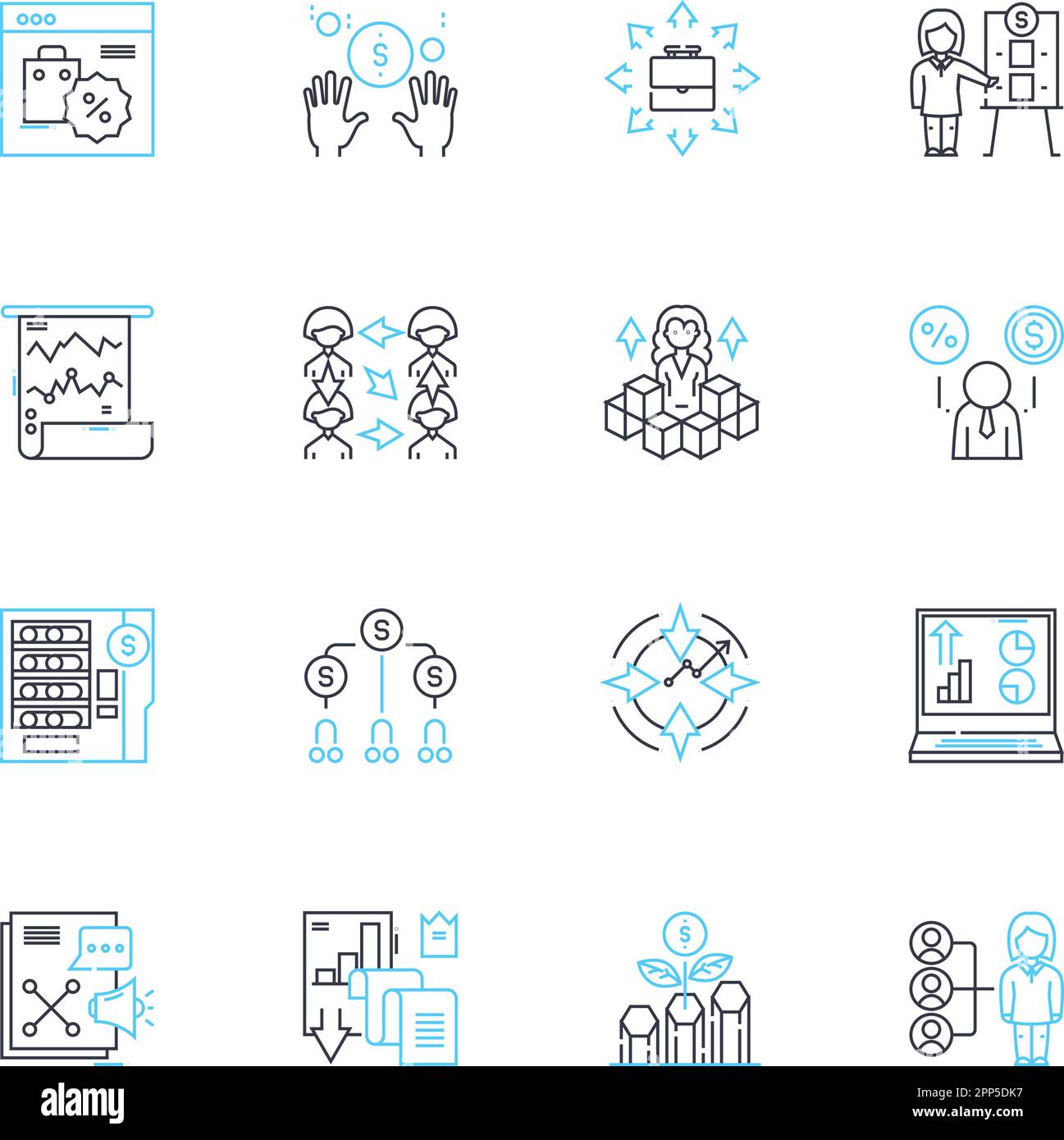 Budgeting comprehension and teaching linear icons set. Savings, Frugal, Expenses, Goals, Income ...