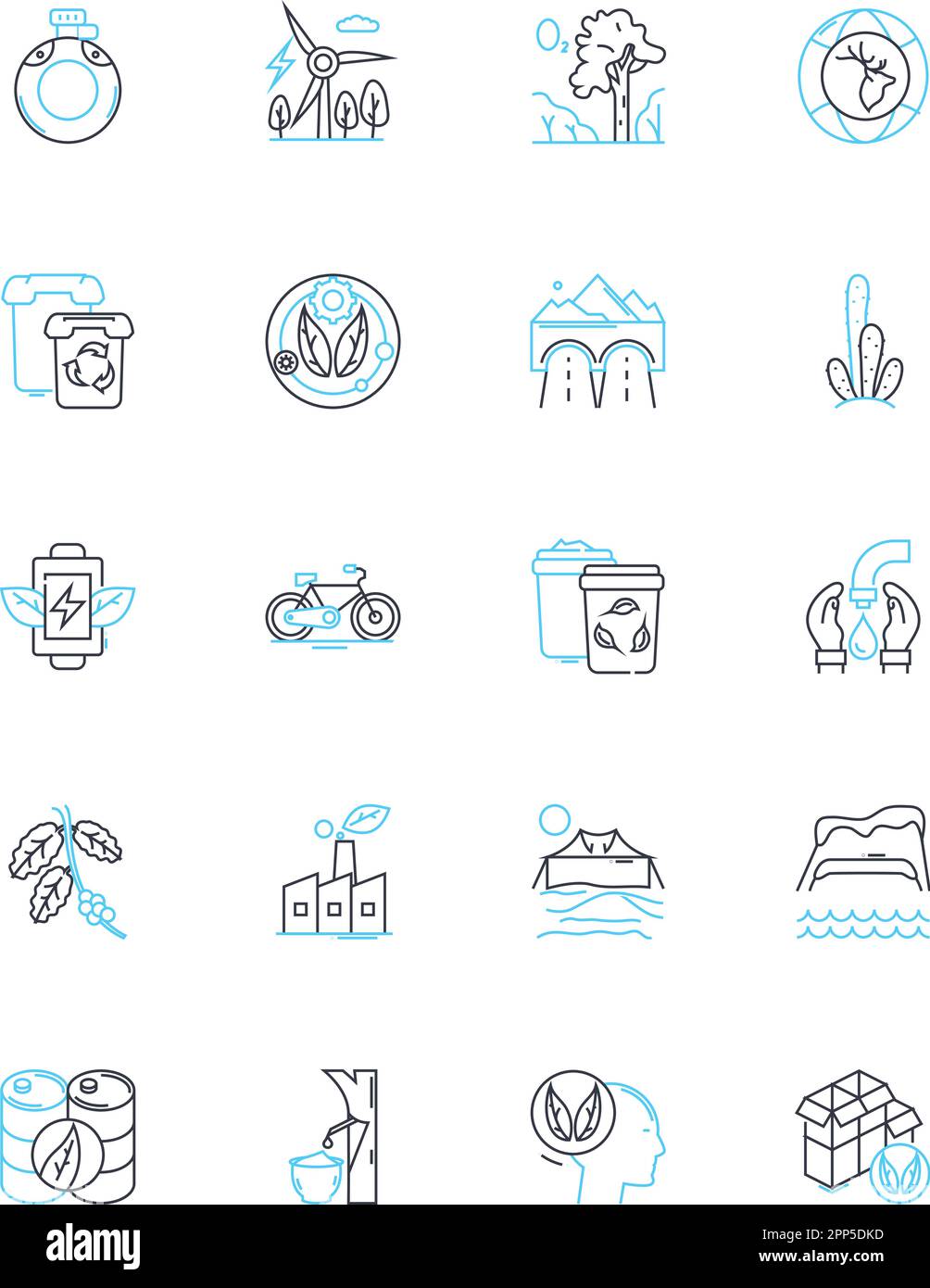 Recyclable linear icons set. Sustainable, Eco-friendly, Green, Reusable ...