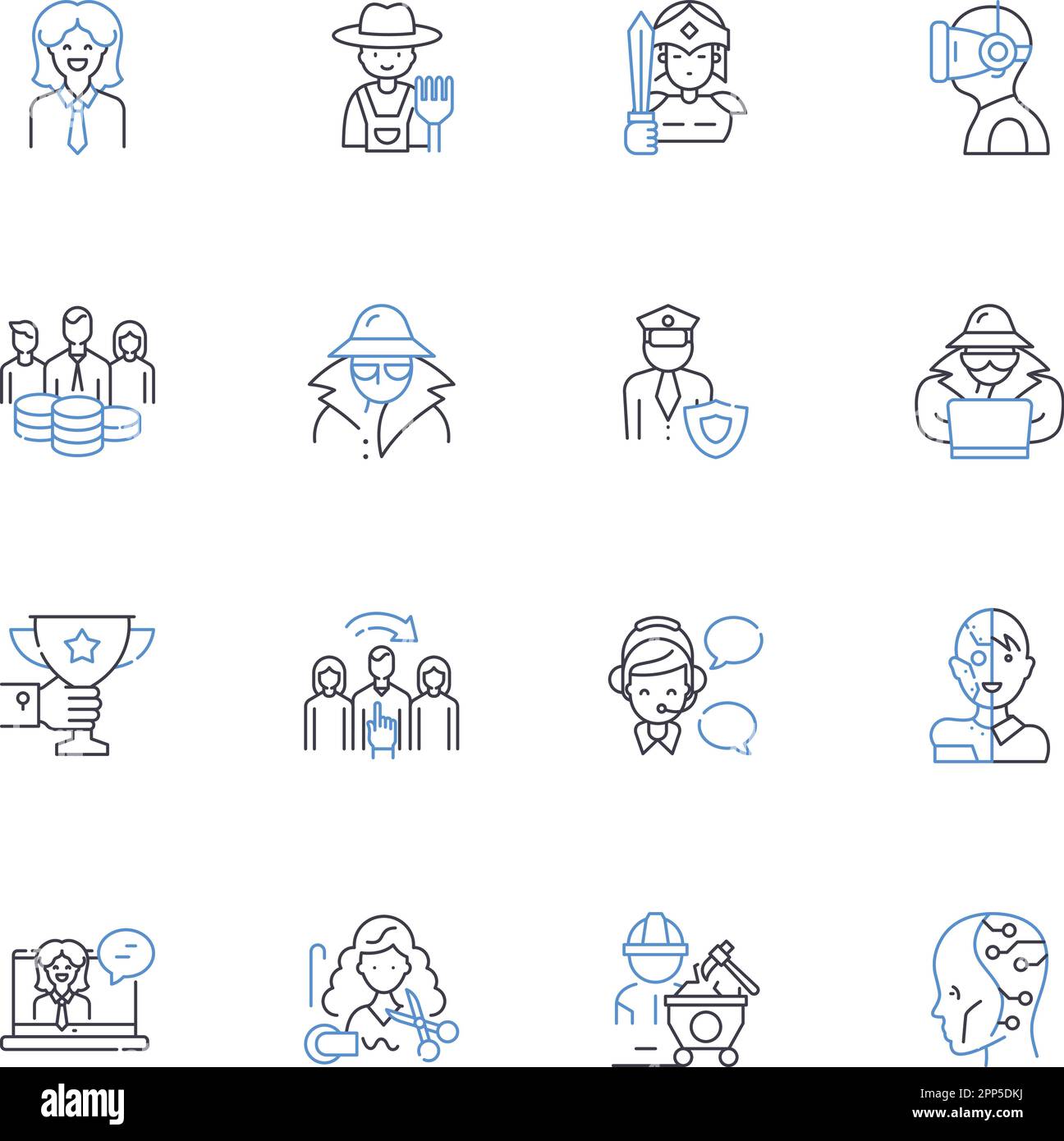 Task And Authority Line Icons Collection Management Delegation Power