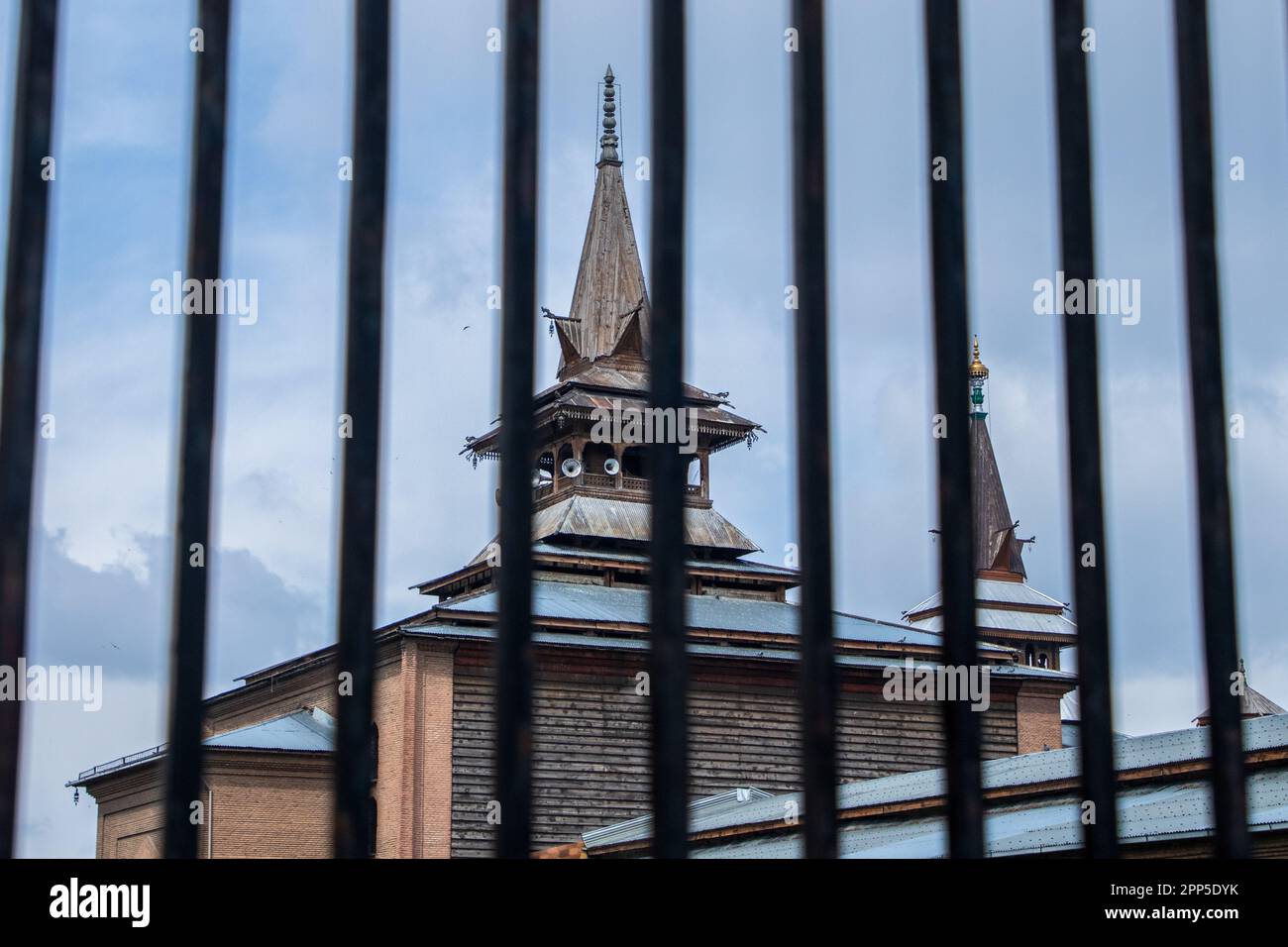 Srinagar, India. 22nd Apr, 2023. View of closed Kashmir's Grand Mosque ...