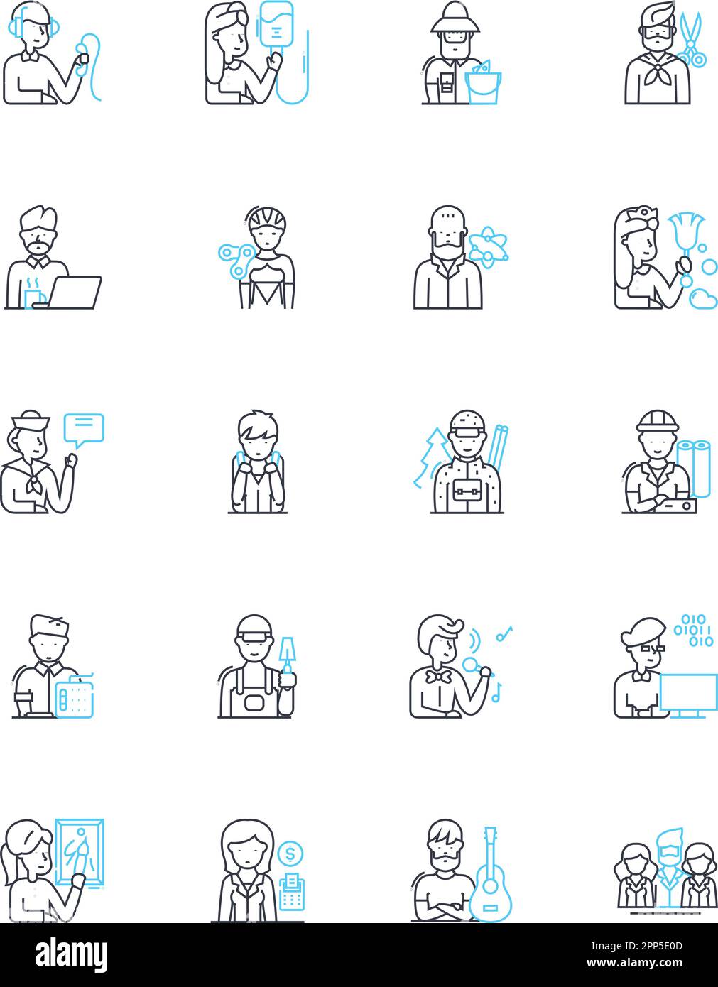 Accounting Management Linear Icons Set Budgeting Forecasting Planning Analysis Reporting