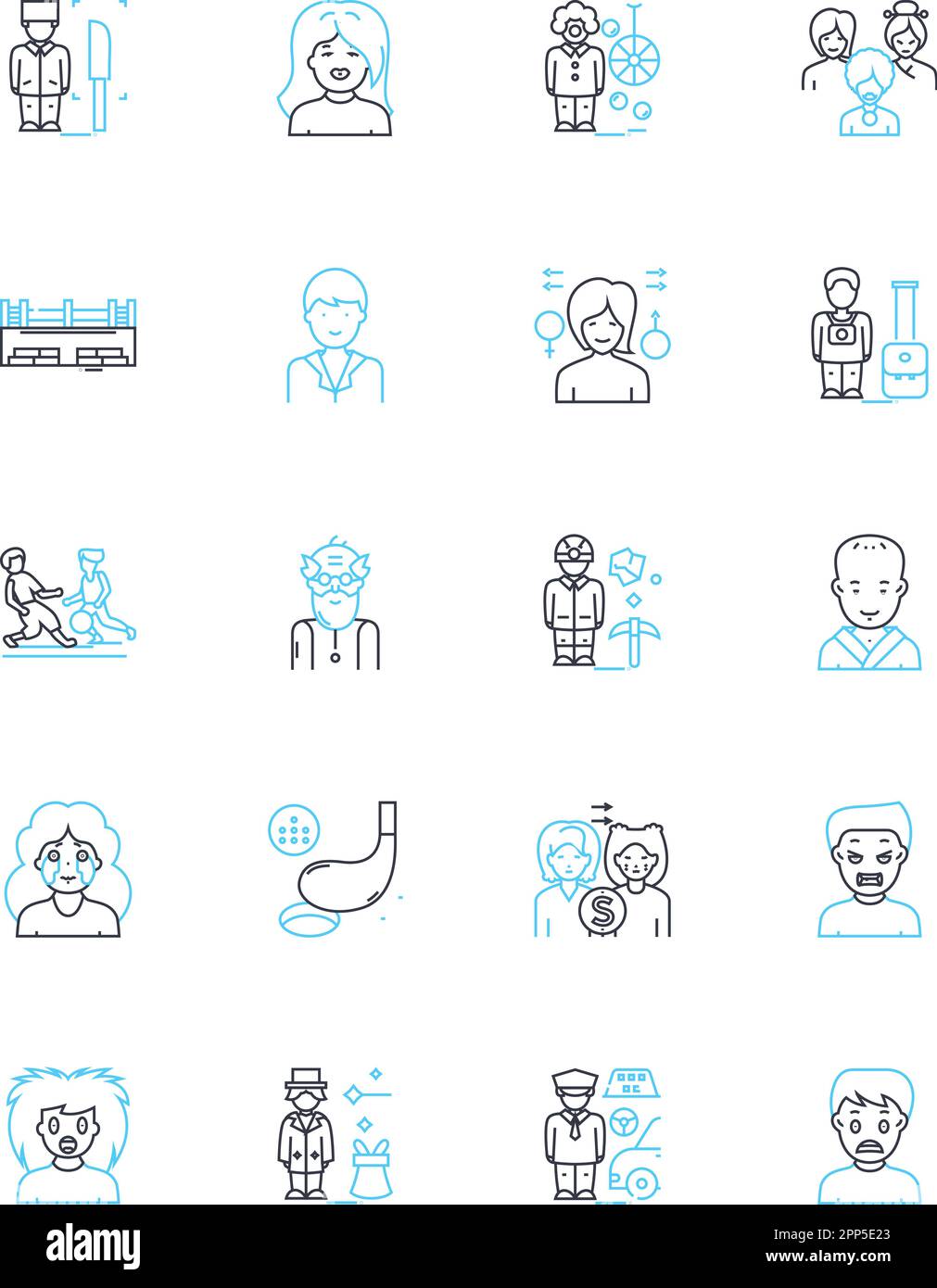 Relationship counselling linear icons set. Communication, Trust ...