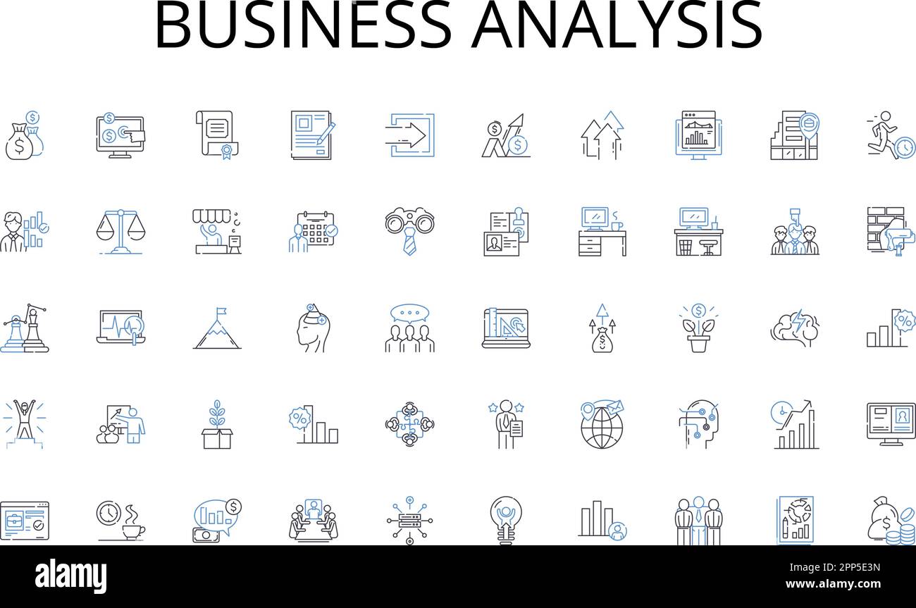 Business analysis line icons collection. Organize, Schedule, Budget ...