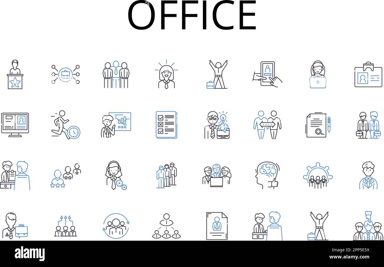 Office line icons collection. Workplace, Company, Employment, Business ...