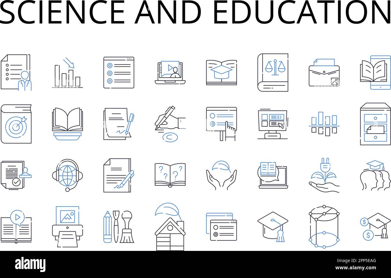 Science and education line icons collection. knowledge, intelligence ...