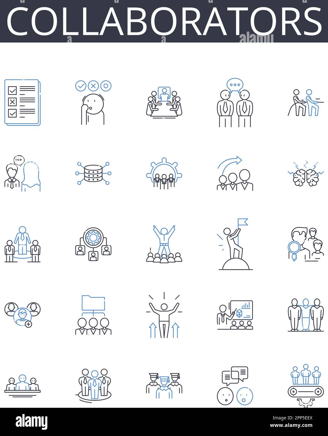Collaborators line icons collection. Associates, Partners, Allies ...