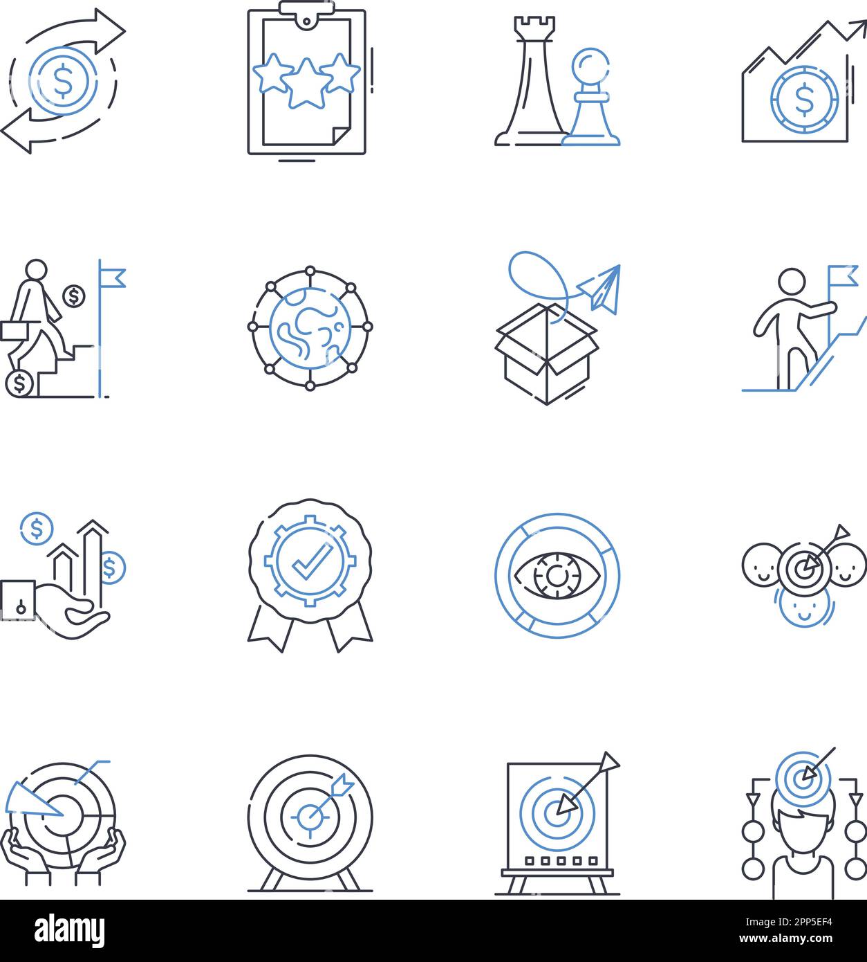Combined leadership line icons collection. Synergy, Collaboration ...