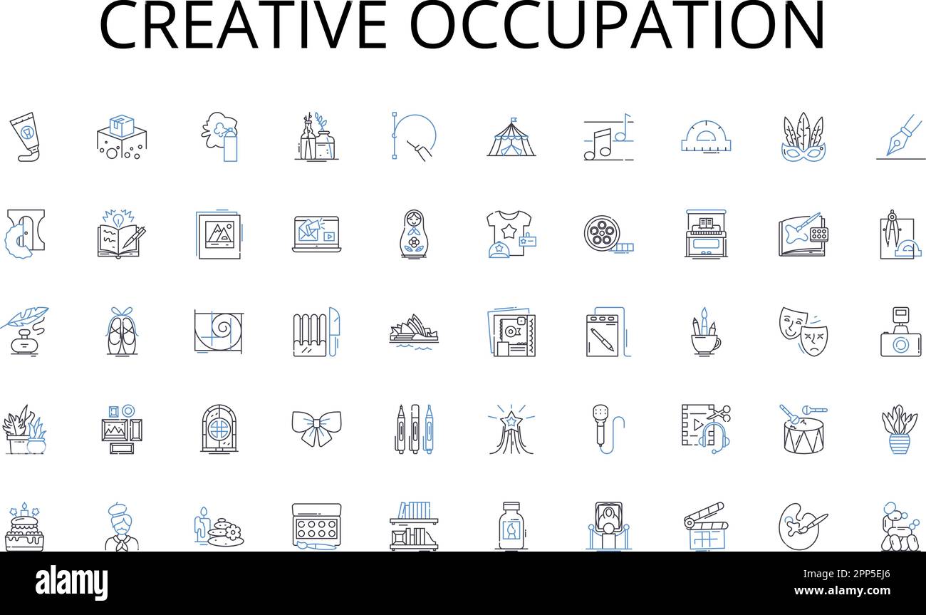 Creative Occupation Line Icons Collection Data Intelligence Analytics Governance Security