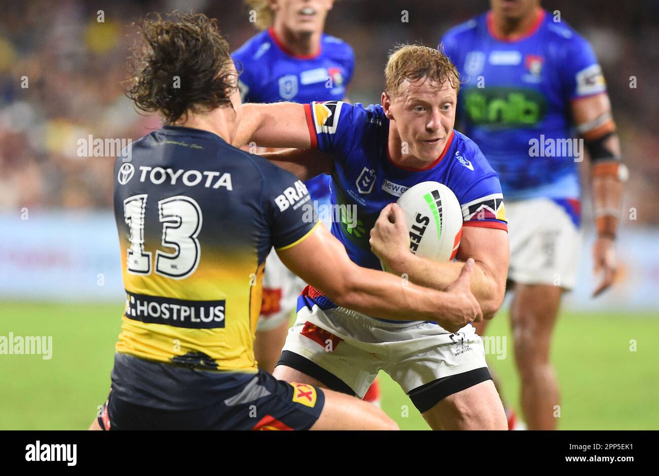 Lachlan Miller of the Knights during the NRL Round 8 match between the ...