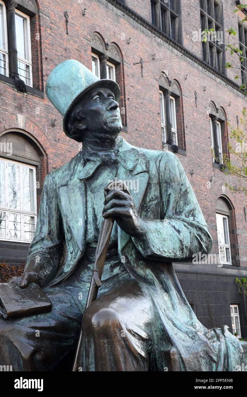 Copenhagen /Denmark/22 April 2023/Statue danish famous writer hans ...