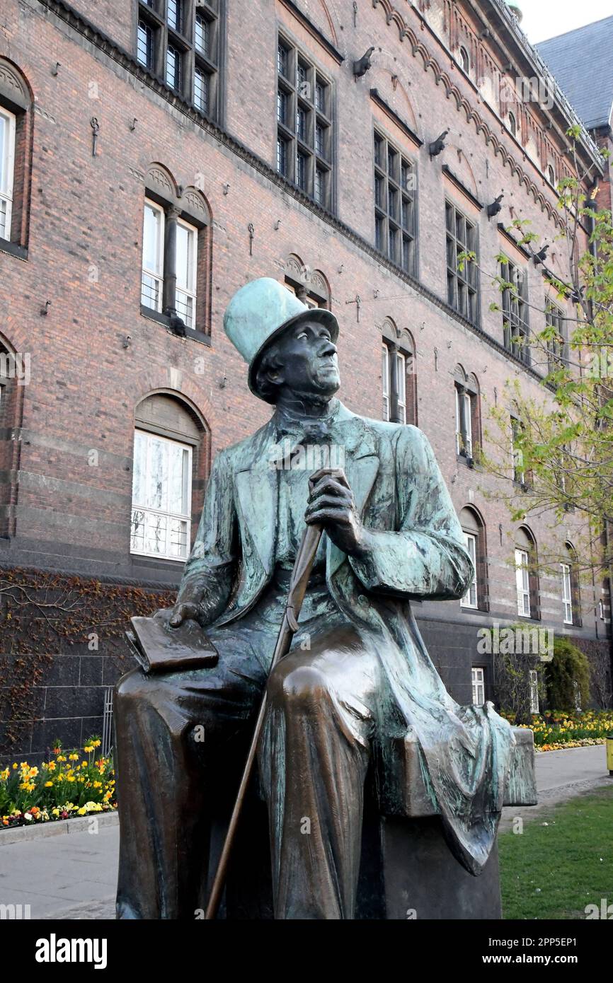Copenhagen /Denmark/22 April 2023/Statue danish famous writer hans ...