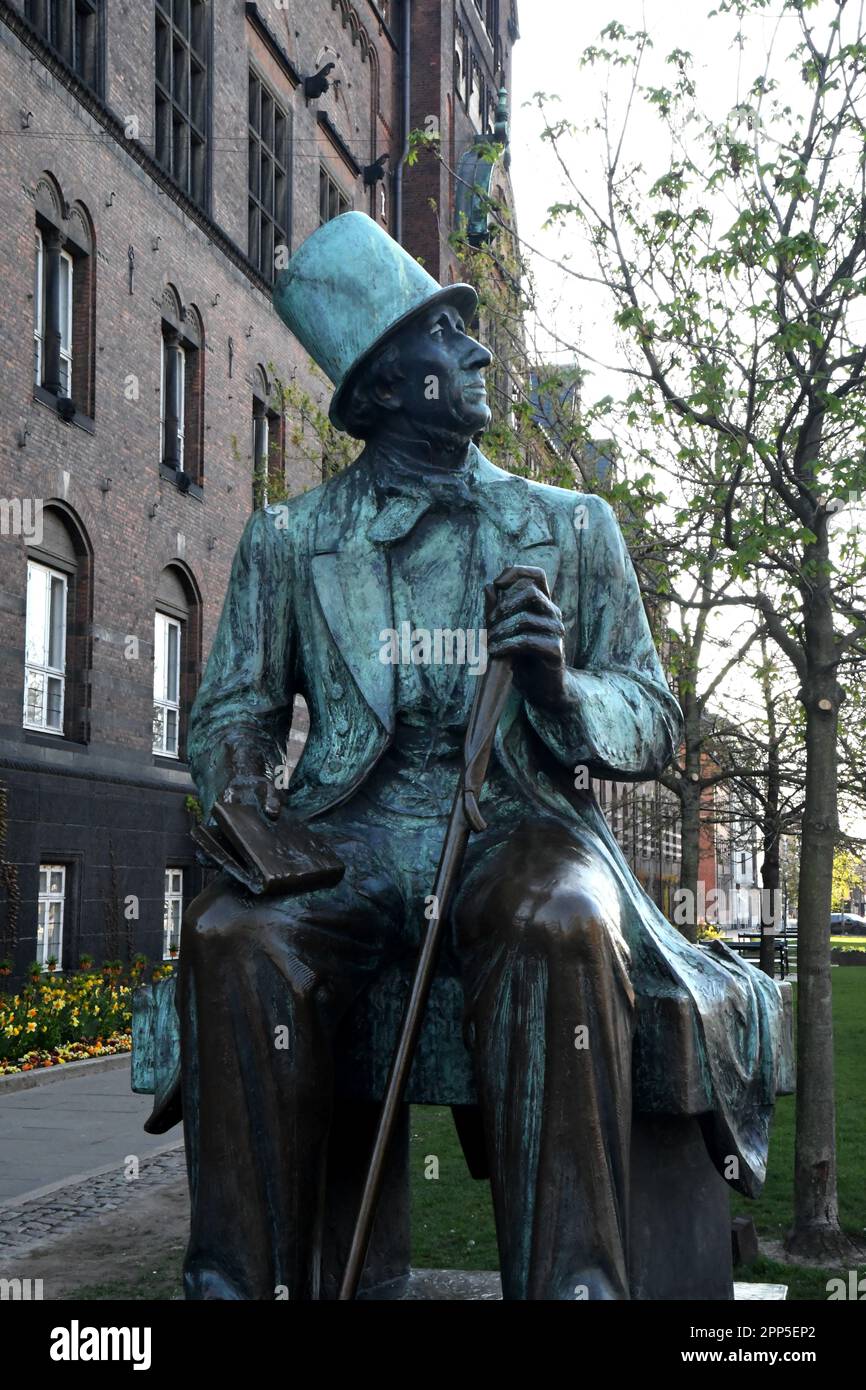 Copenhagen /Denmark/22 April 2023/Statue danish famous writer hans ...