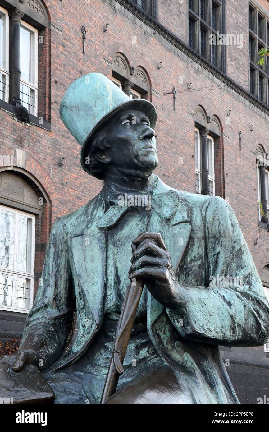 Copenhagen /Denmark/22 April 2023/Statue danish famous writer hans ...