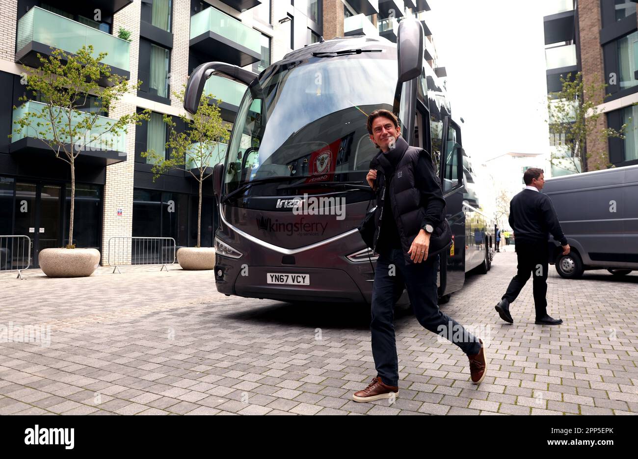 Brentford manager Thomas Frank arrives ahead of the Premier League ...